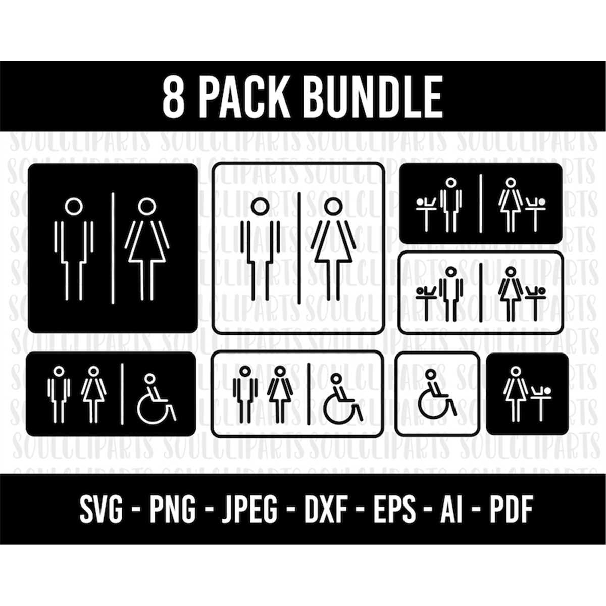 COD779- Bathroom Svg, Restroom Symbol svg, restroom sign svg | Inspire ...