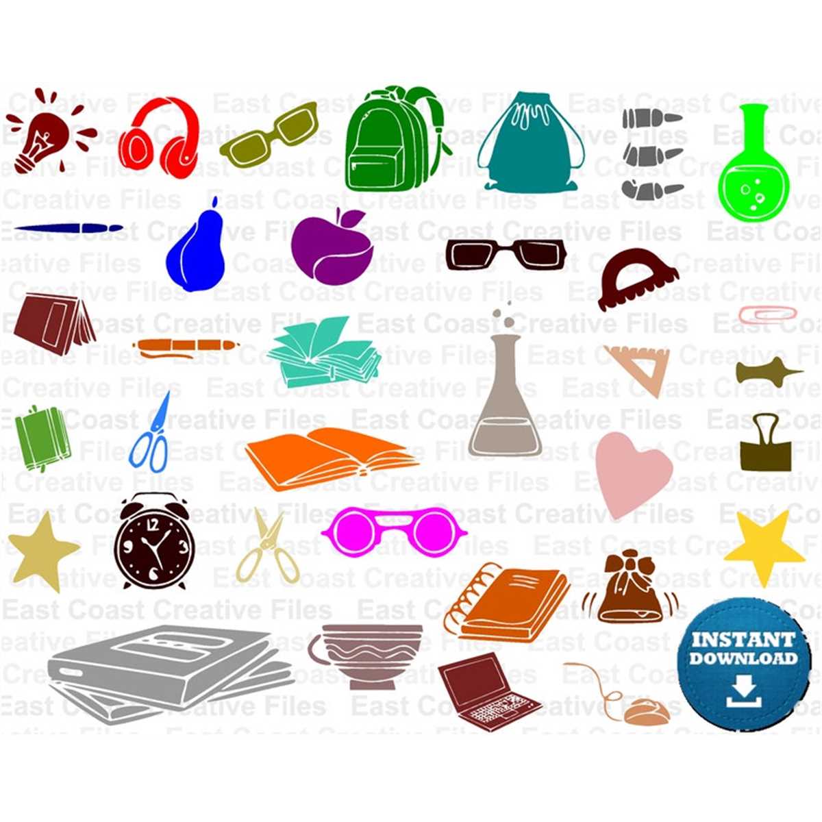 School svg bundle, Back to school silhouettes svg, office su | Inspire ...