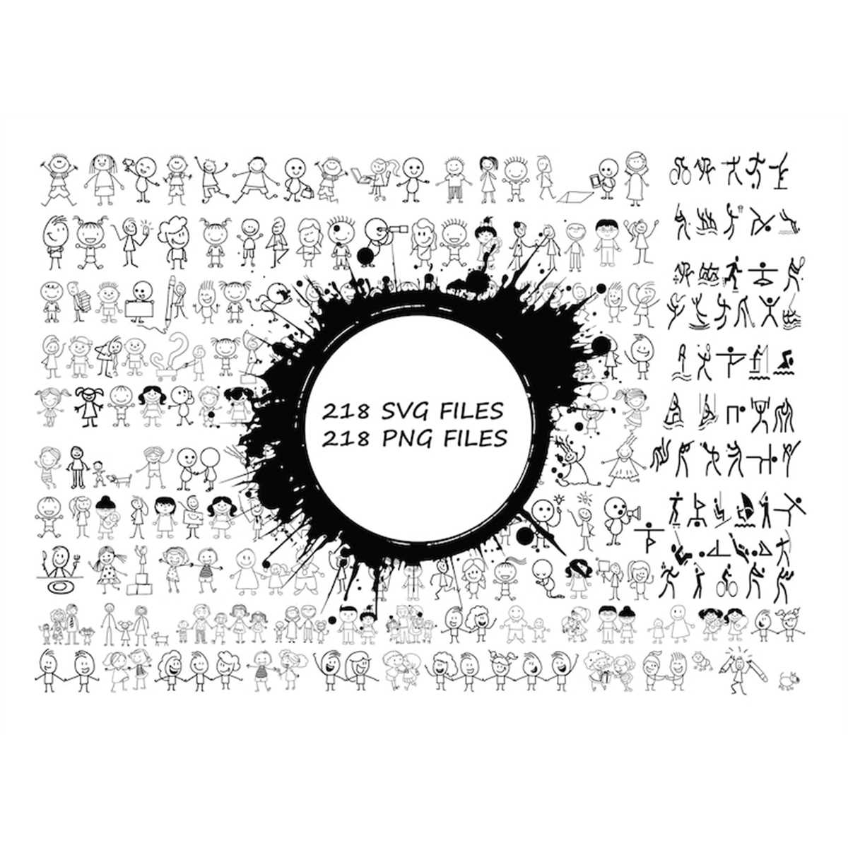 STICK Figures SVG Bundle, STICK Family Svg Cut Files, Svg Fi | Inspire ...
