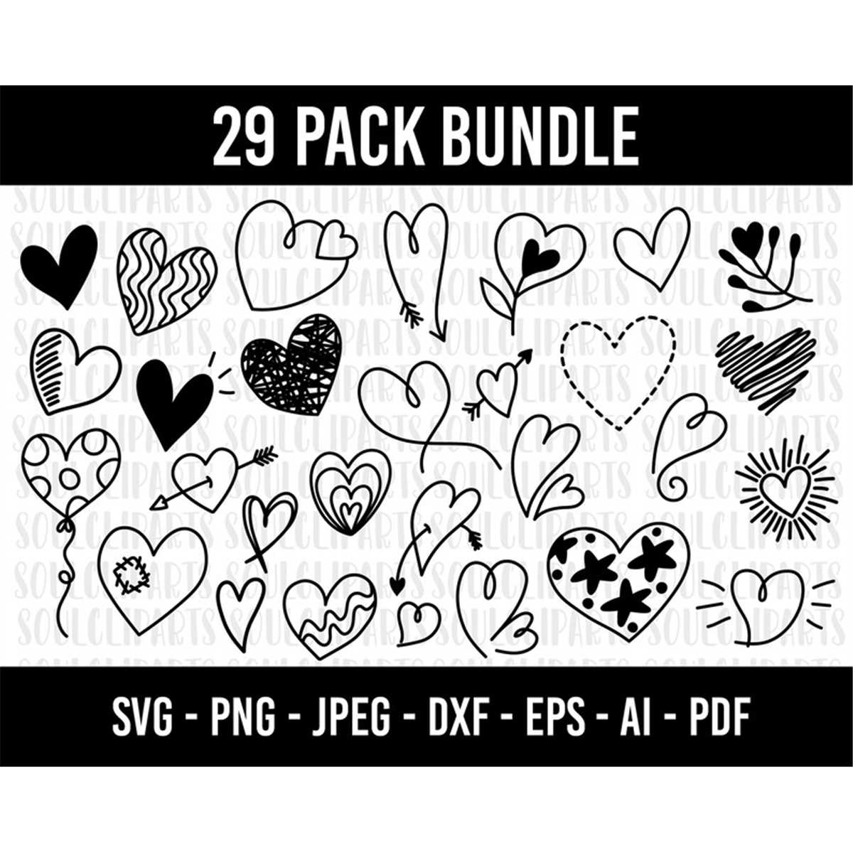 COD55-Doodle Heart SVG Bundle/ Svg Bundle/Self Love Svg/Hear | Inspire ...