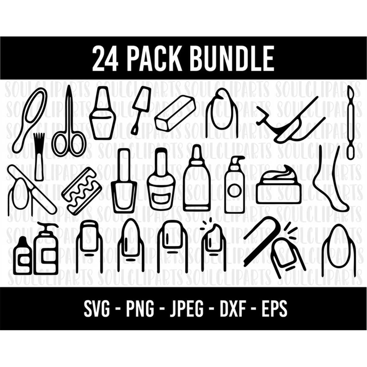 COD839- Nail art SVG bundle, Girl Hand svg, Nail art Cut fil | Inspire ...