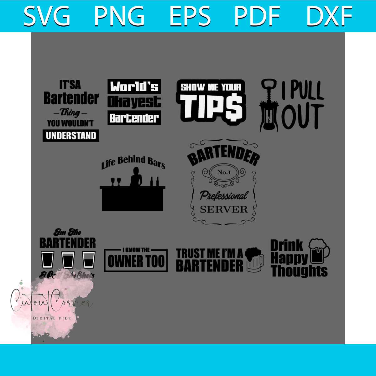 Bartender Bundle Svg, Trending Svg, Bar Svg, Server Svg, Bar | Inspire ...