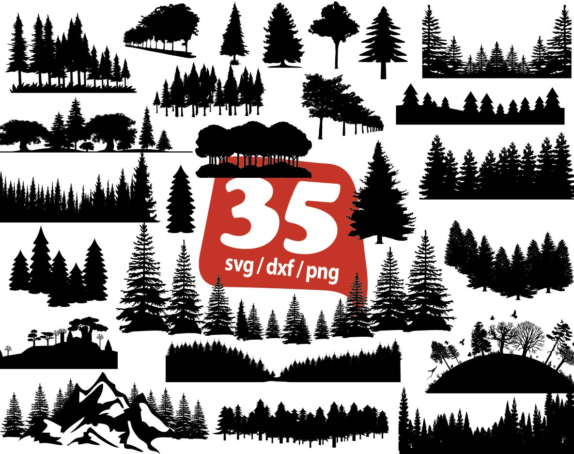 Forest SVG Bundle, Forest Clipart Tree svg Woods Svg Forest - Inspire ...