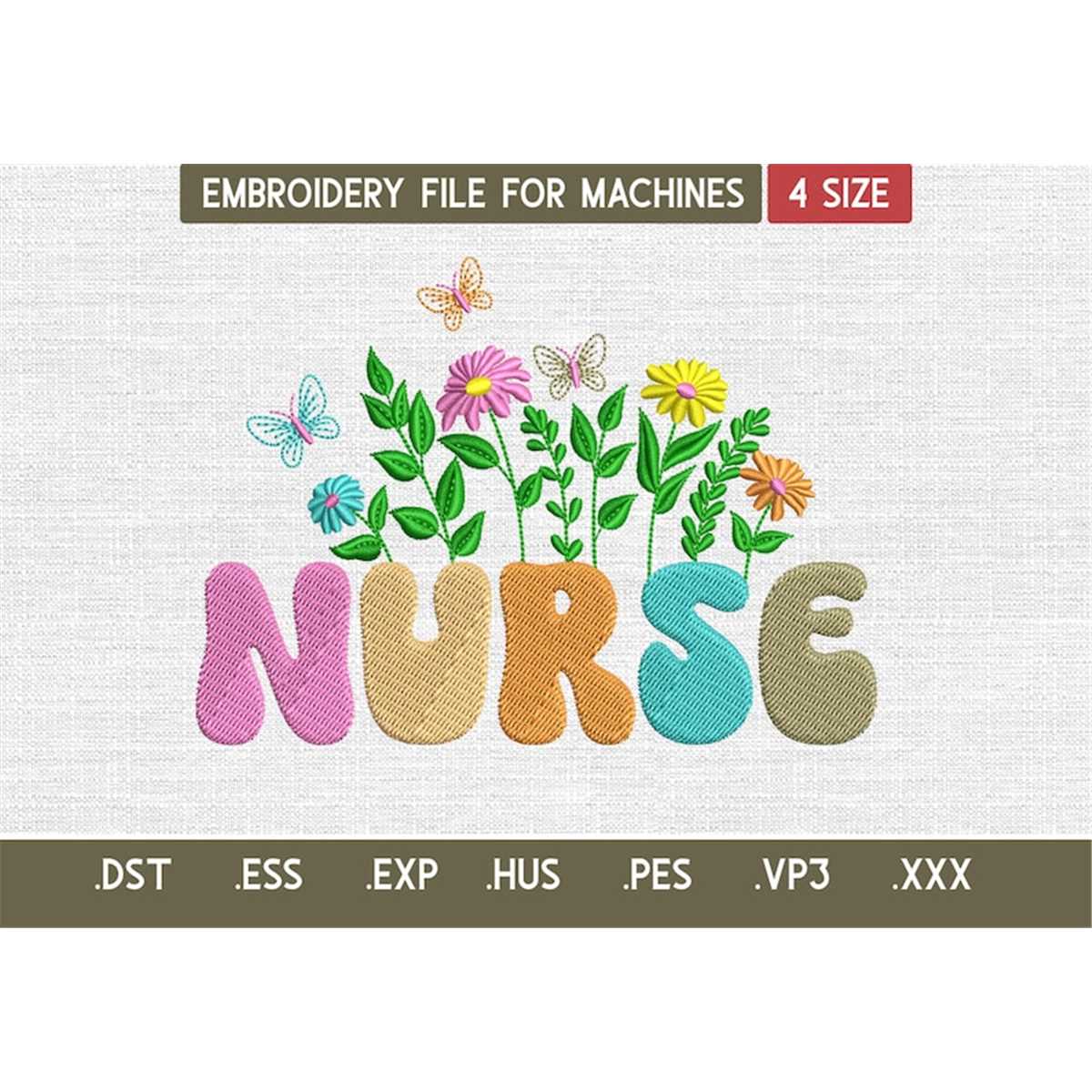 Trendy Nurse Flower Embroidery Design, Nurse Embroidery Desi | Inspire ...