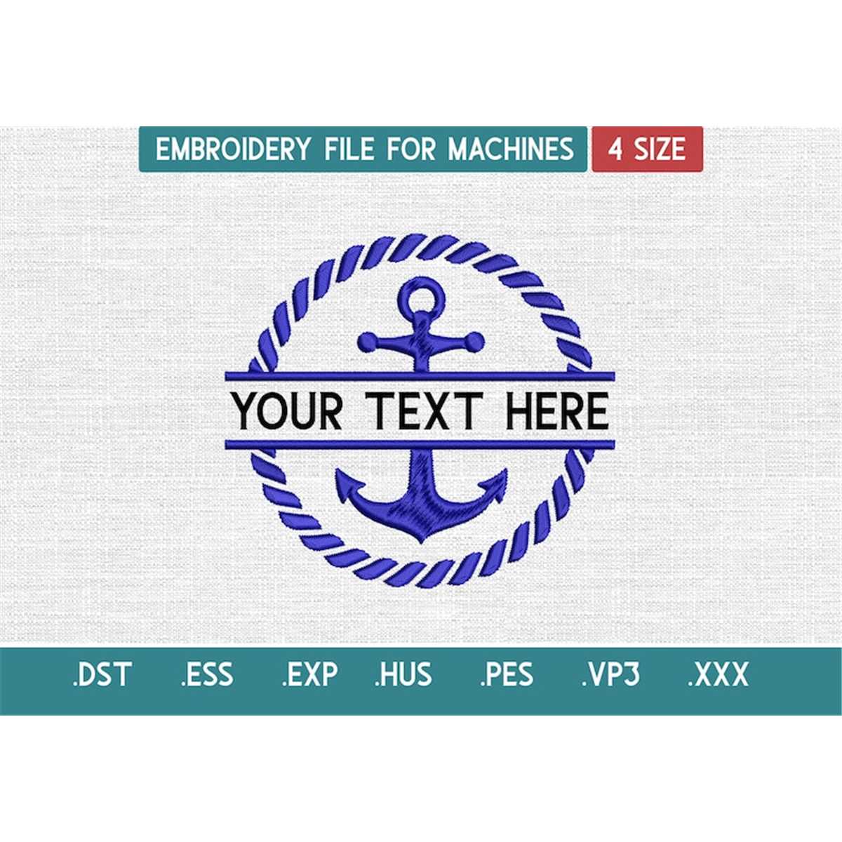 Anchor Embroidery Design File, Custom name Anchor Embroidery | Inspire ...