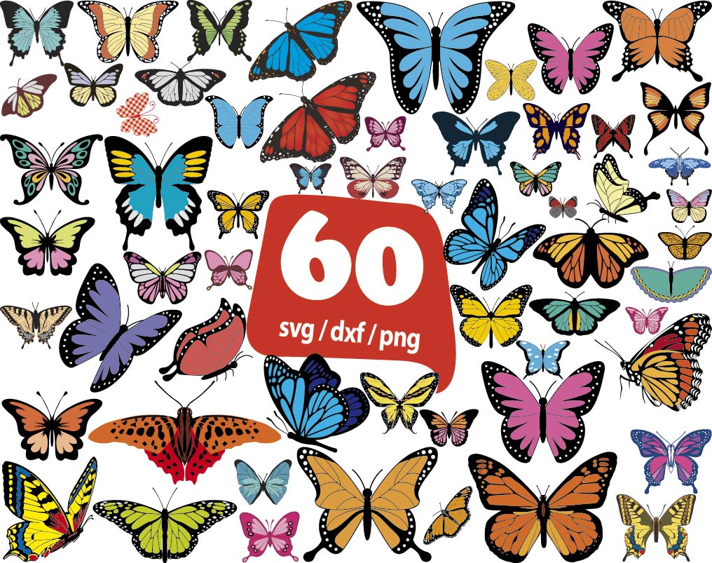 Butterfly Clipart SVG, Watercolor Butterfly and Flowers Clip - Inspire ...