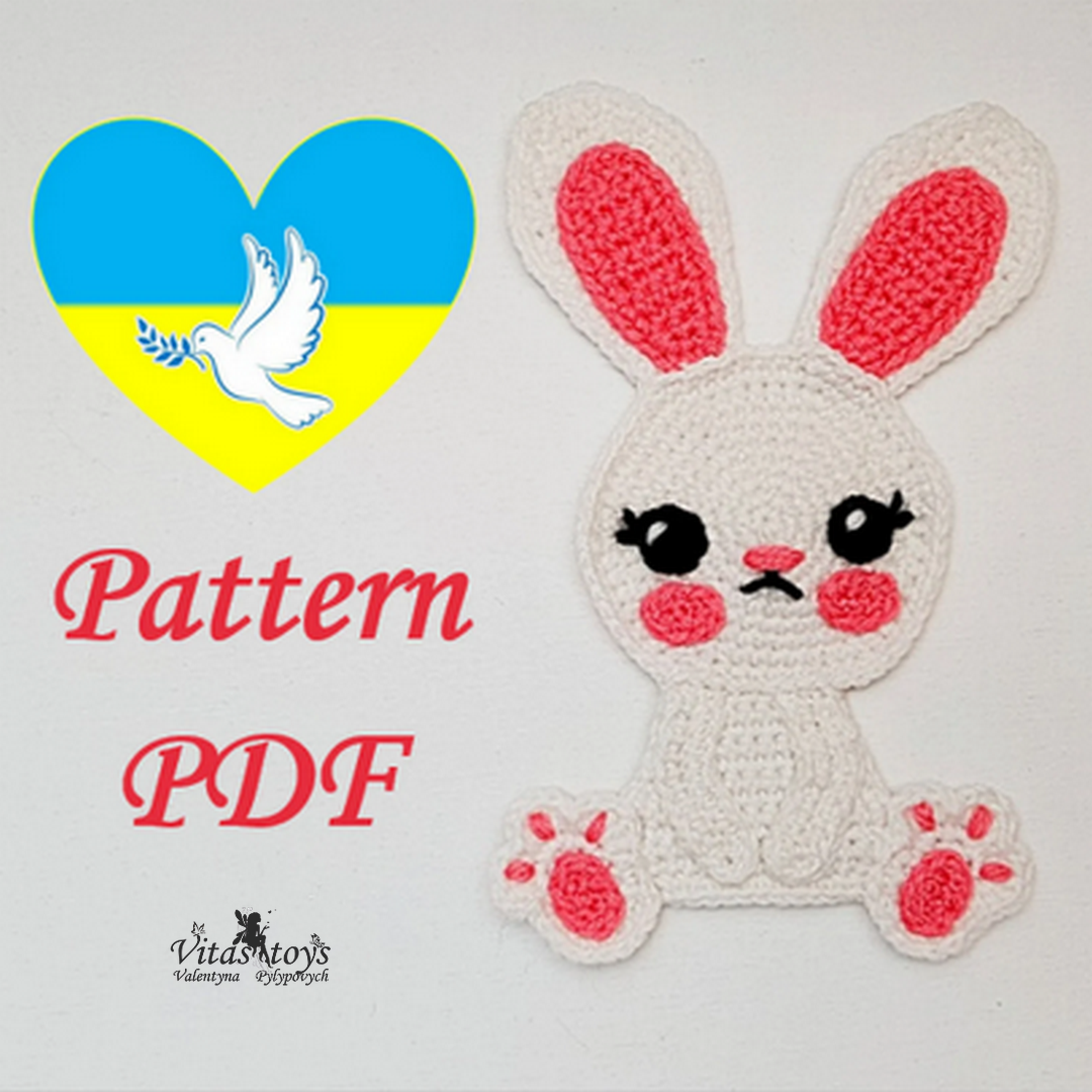 Crochet Applique Rabbit Bunny pattern | Inspire Uplift