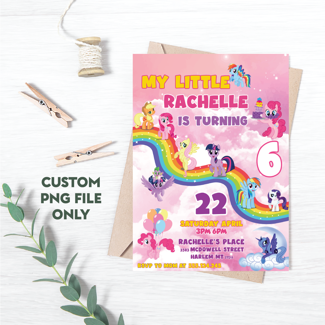 Personalized File My Little Pony Birthday Invitation | Littl | Inspire ...