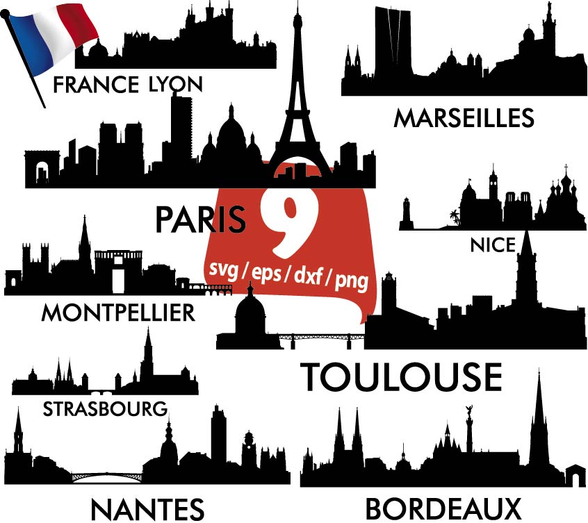 City France SVG, Eiffel Tower SVG, Paris SVG, Landmark SVG, - Inspire ...