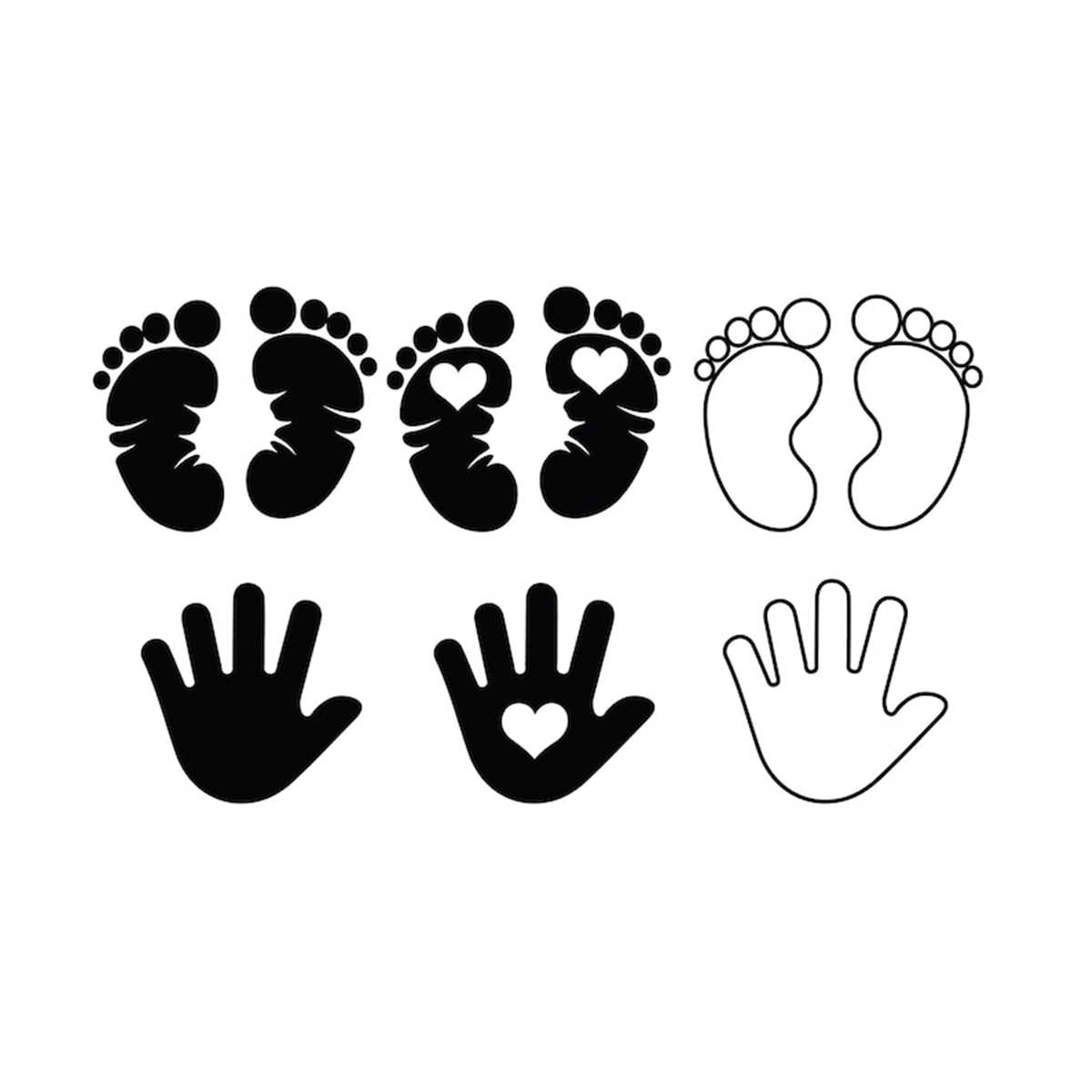 BABY FOOTPRINT SVG, Baby hands svg, Baby Feet Svg Cut files | Inspire ...