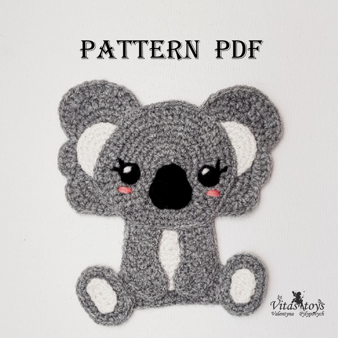 Crochet Applique Cute Koala pattern | Inspire Uplift