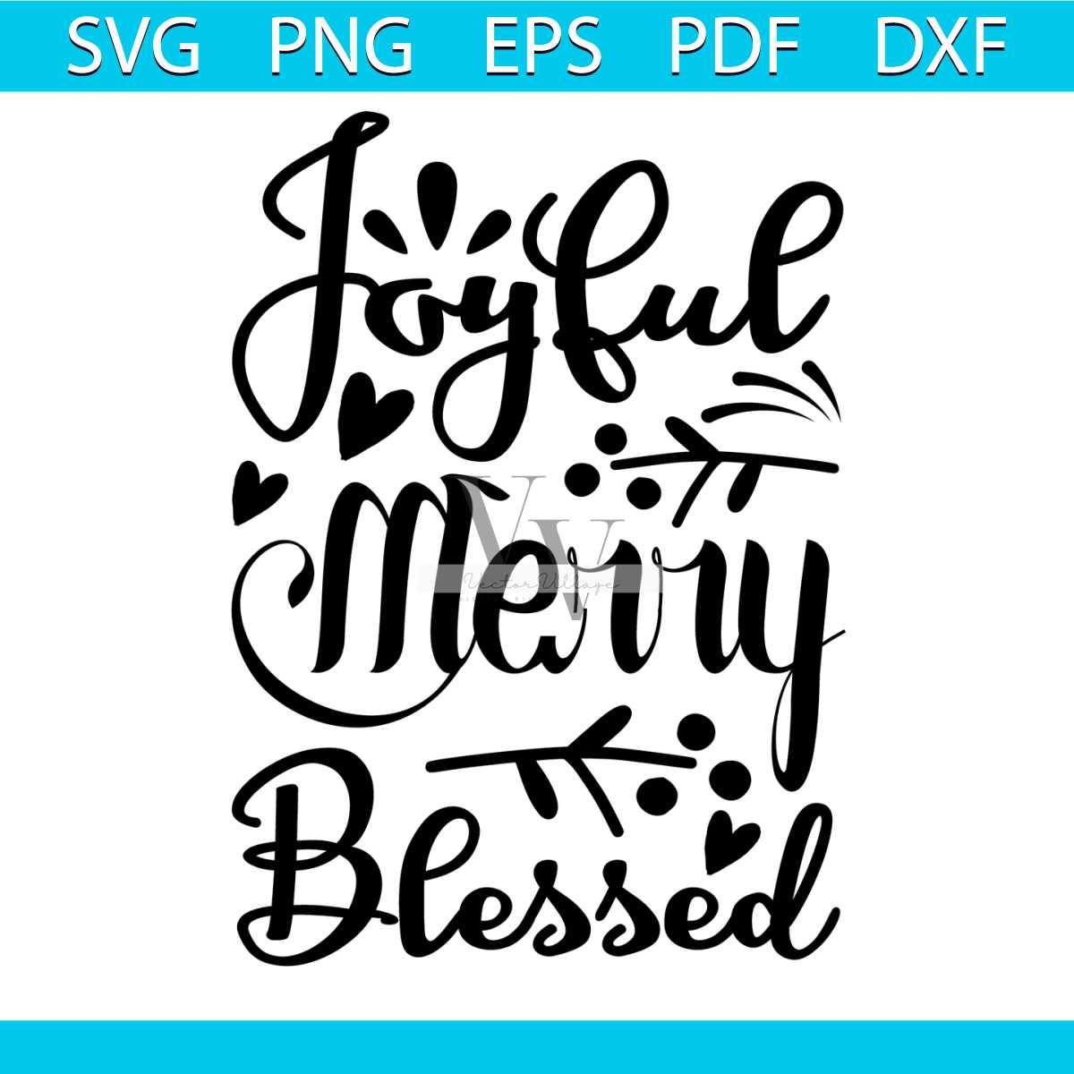 Joyful Merry Blessed Svg, Christmas Svg, Xmas Svg, Christmas | Inspire ...