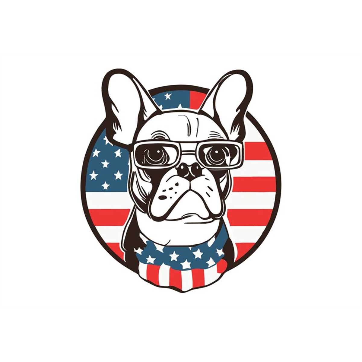 FRENCH BULLDOG SVG With American Flag, French Bulldog Clipar - Inspire ...