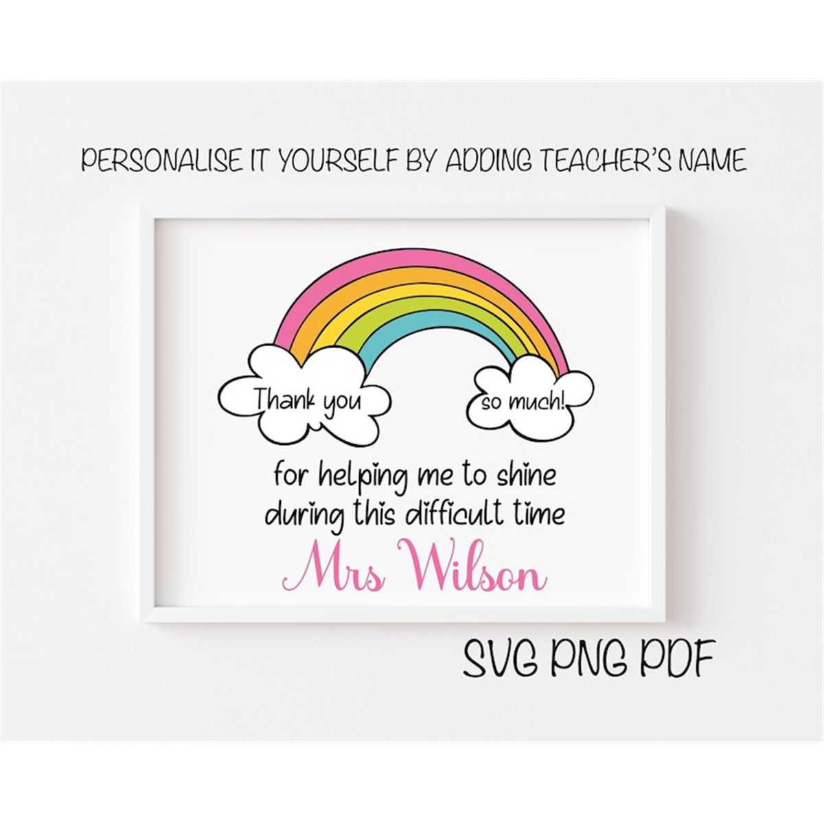 Thank You Teacher SVG PNG PDF, Teacher Appreciation Gift, Be - Inspire ...