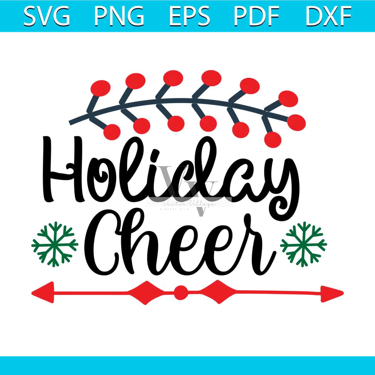 Holidays Cheer Svg, Christmas Svg, Xmas Svg, Snowflakes Svg, - Inspire ...