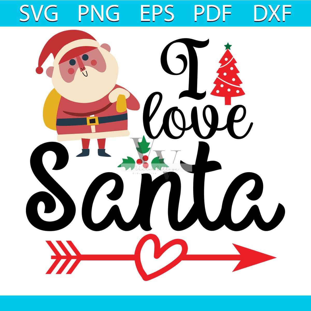 I Love Santa Svg, Christmas Svg, Xmas Svg, Santa Claus Svg, - Inspire ...