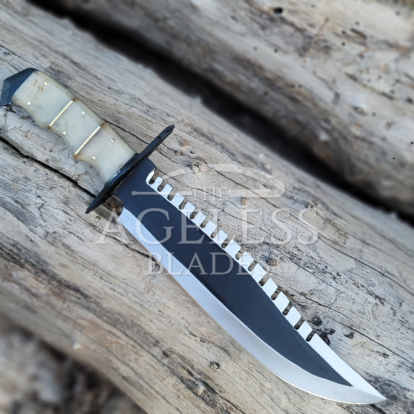 handmade custom design rambo style dagger with leather sheat - Inspire ...