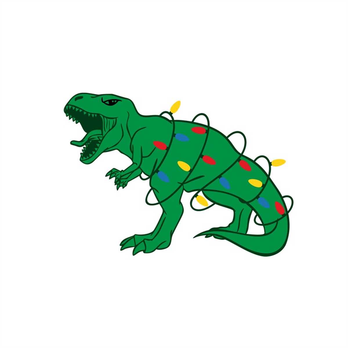 Christmas Lights Dinosaur T-Rex Kids Boy - SVG Download File | Inspire ...