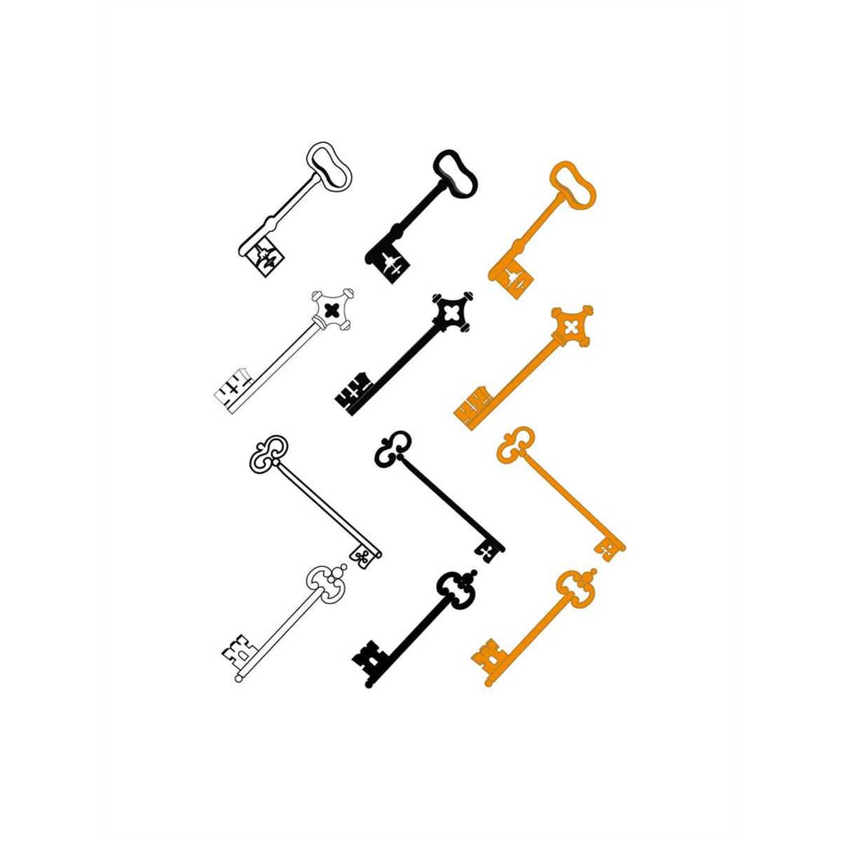 Old Keys, keys svg, Clipart, Cutouts, Silhouette Cameo, Cric | Inspire ...