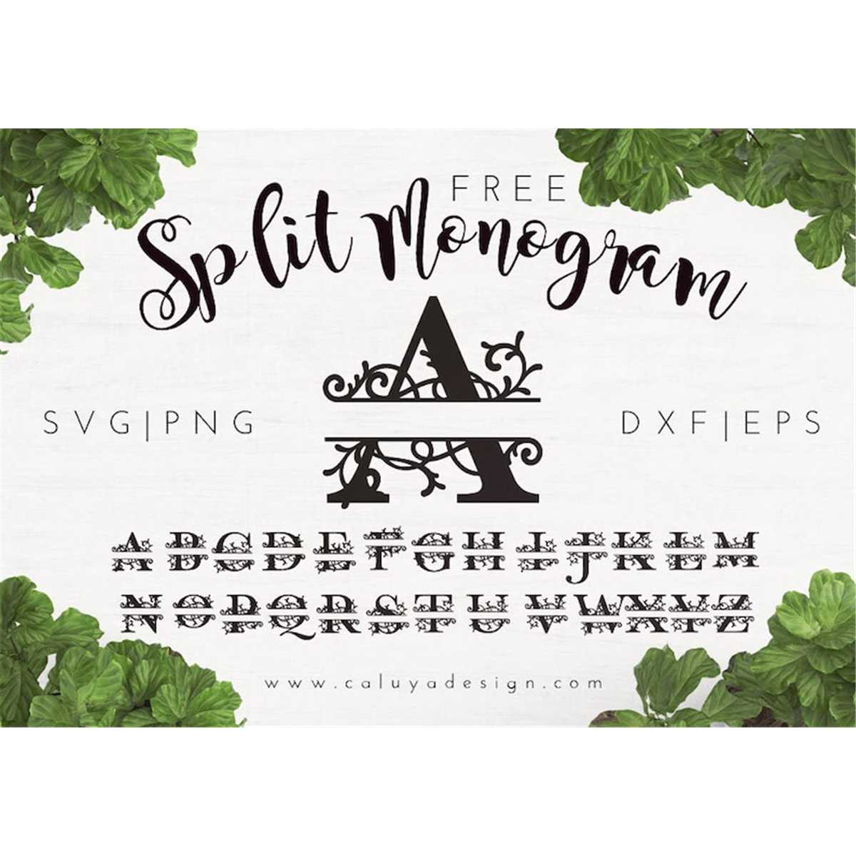 Vine Split Monogram SVG | Wedding Monogram SVG | Vine Monogr | Inspire Uplift