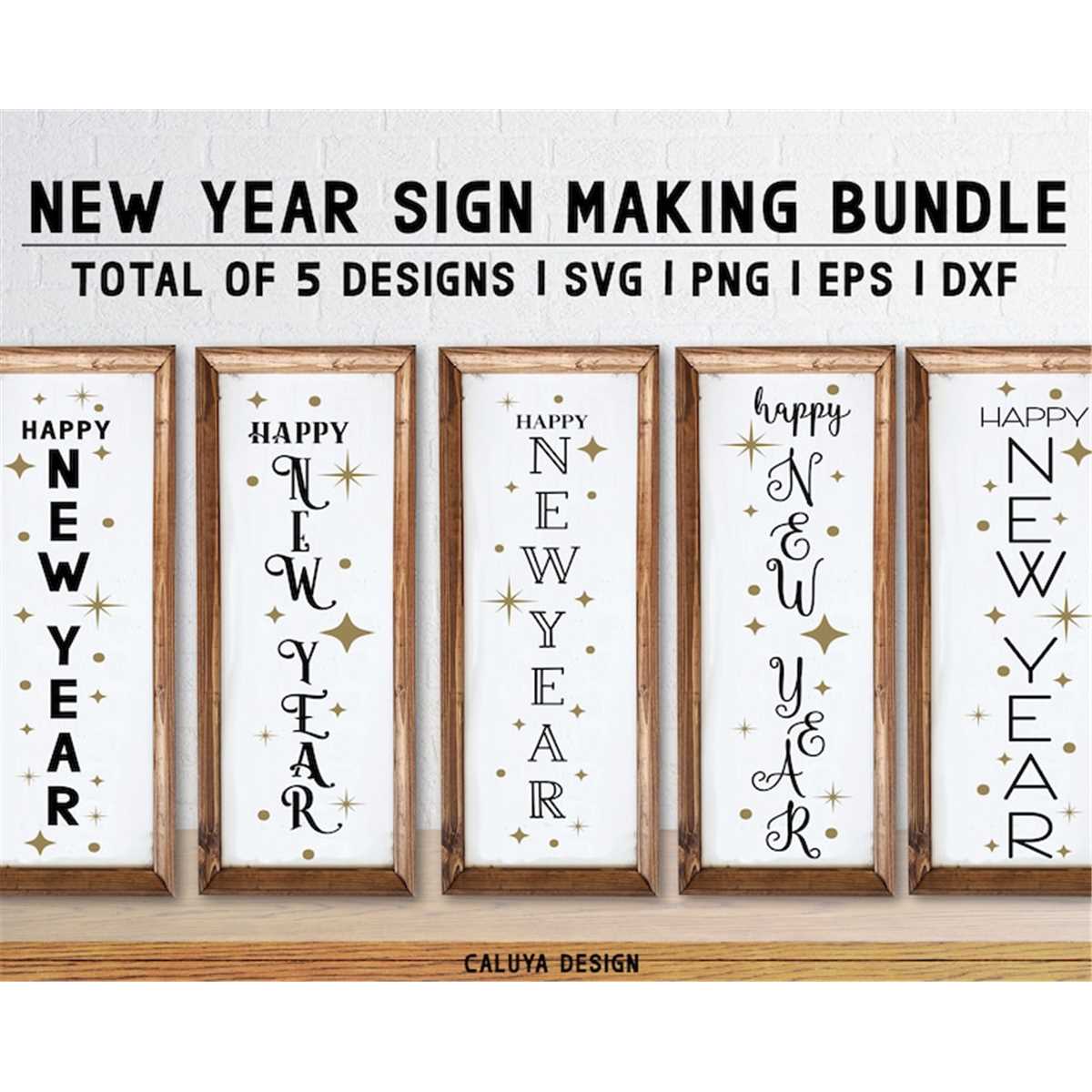 New Year Sign Making SVG Cut File Bundle | New Year SVG | Ne | Inspire ...