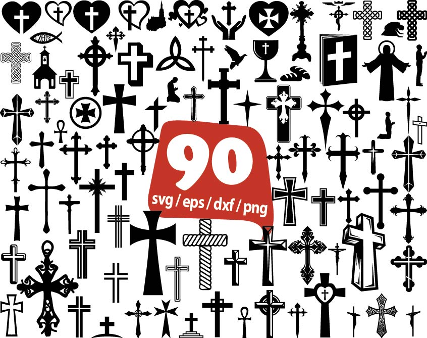 Cross SVG Bundle, Cross Silhouette SVG, Cross Clipart, Cros - Inspire ...