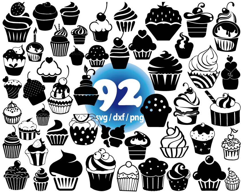 Cupcake svg Bundle. Cupcake Silhouette svg, Muffin svg. Cake - Inspire ...