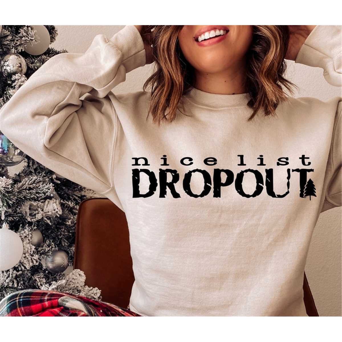 Nice List Dropout SVG PNG PDF, Funny Christmas Svg, Merry Ch | Inspire ...