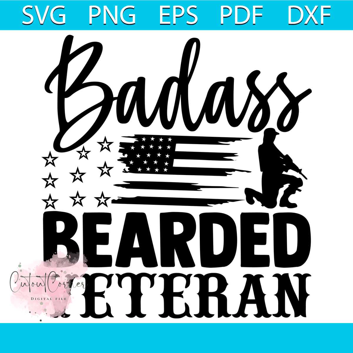 Badass Bearded Veteran Svg, Veteran Svg, Military Svg, World - Inspire ...