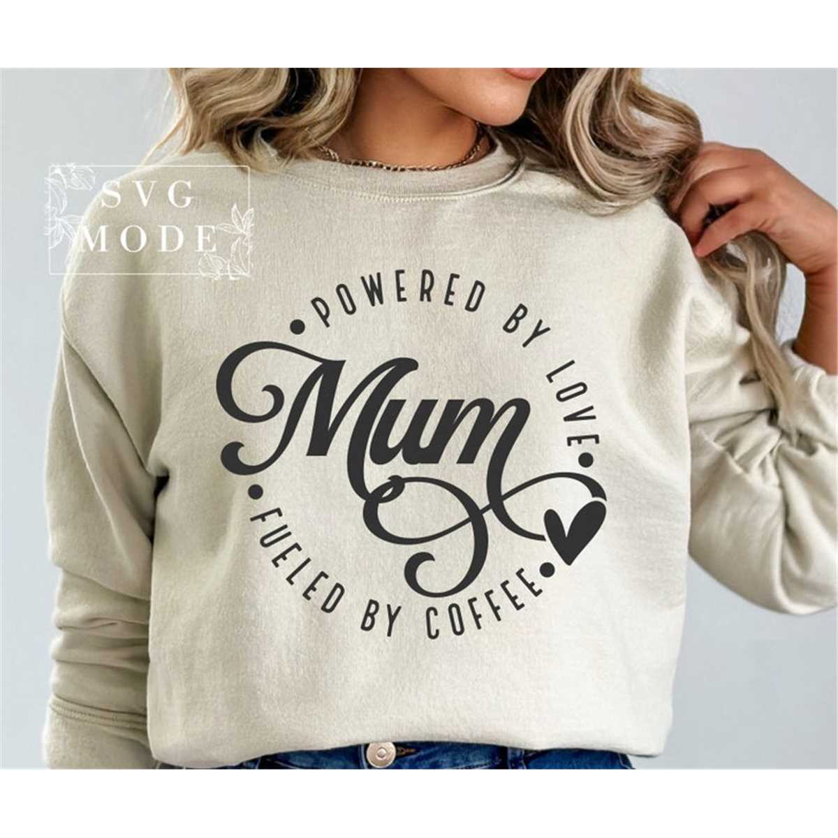 Powered By Love Mum SVG PNG, Mum Svg, Mum Vibes Svg, Mum Lif - Inspire ...