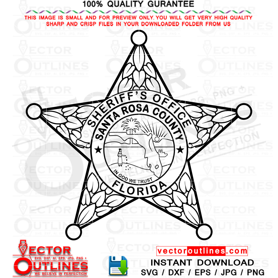 Santa Rosa County svg Sheriff office Badge, sheriff star bad | Inspire ...
