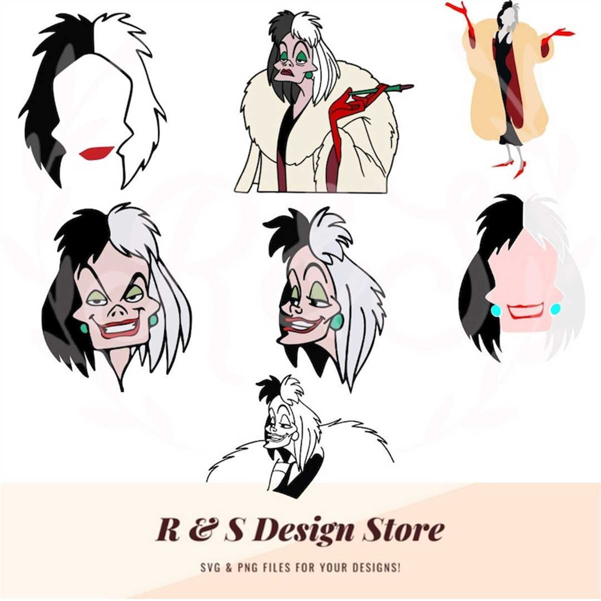 villain, dalmatian woman, crazy, evil, svg, png. | Inspire Uplift