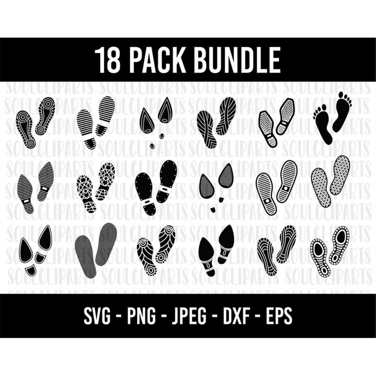 COD621- Foot Prints Svg, Shoe Print Svg, Shoe Bottom Svg, Ba | Inspire ...