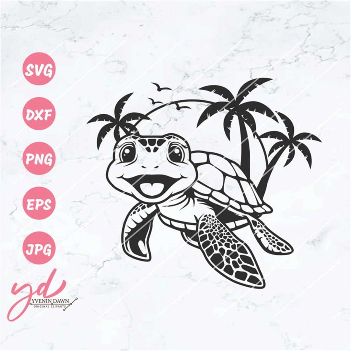 Adorable Turtle Svg Png | Cute Turtle Svg | Summer Svg | Tur | Inspire ...