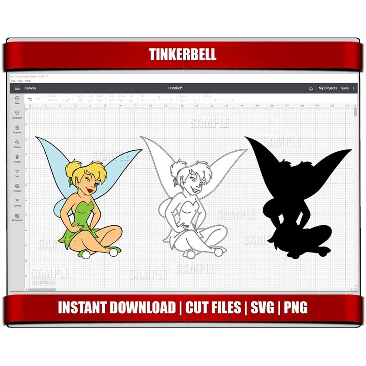 tinkerbell svg, tinkerbell clipart, cricut cut files, silhou | Inspire ...