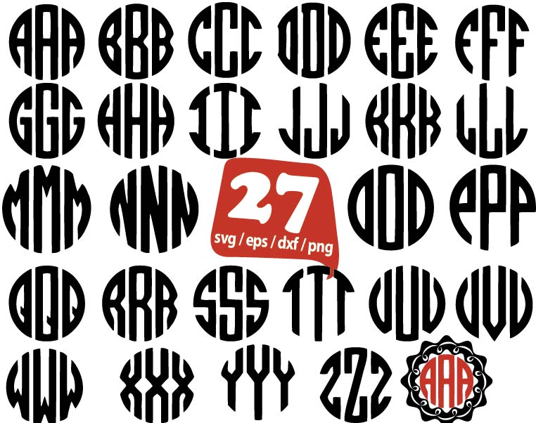 Monogram svg Bundle, Monogram Alphabets svg, Family Monogram - Inspire ...