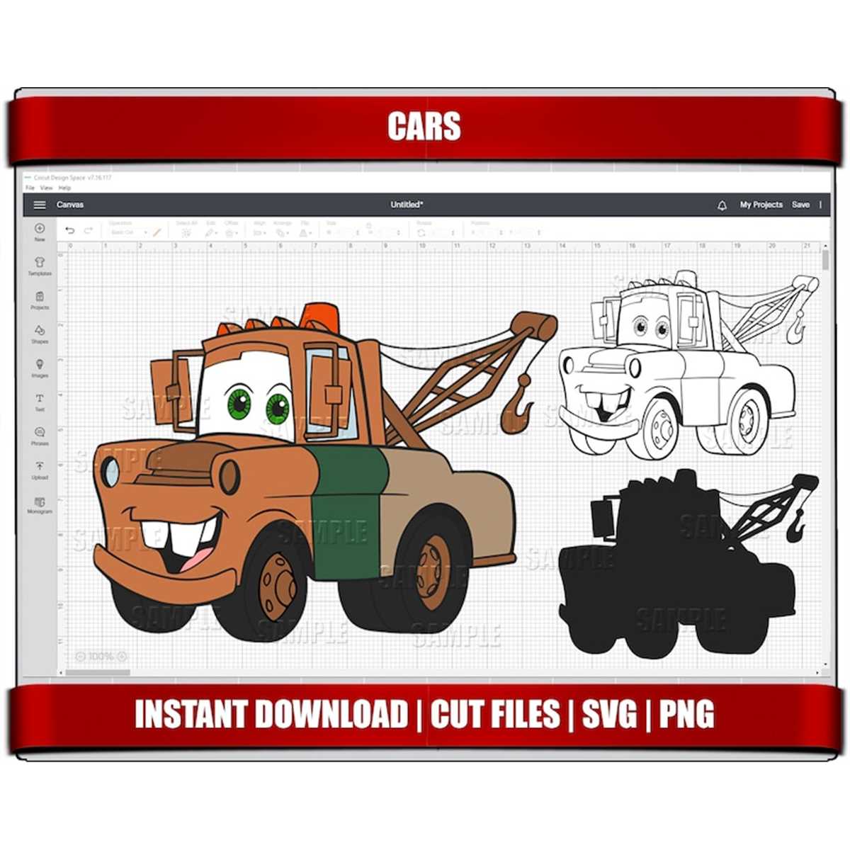 tow mater svg cars svg png clipart, lighting mcqueen instant | Inspire Uplift