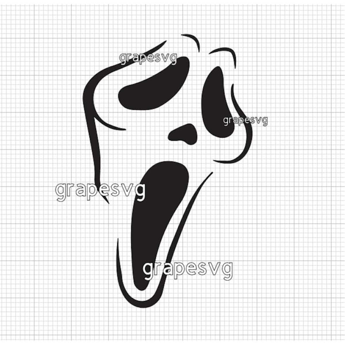 scream svg, halloween svg, ghost face svg, outline only svg, | Inspire ...