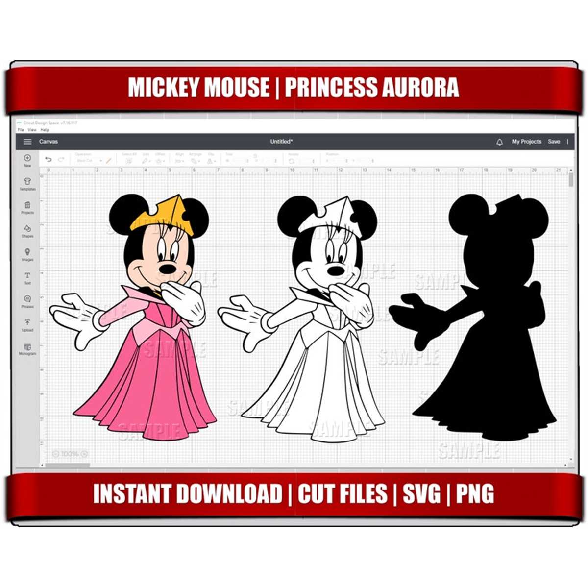 mickey mouse svg, sleeping beauty svg princess aurora svg in | Inspire ...