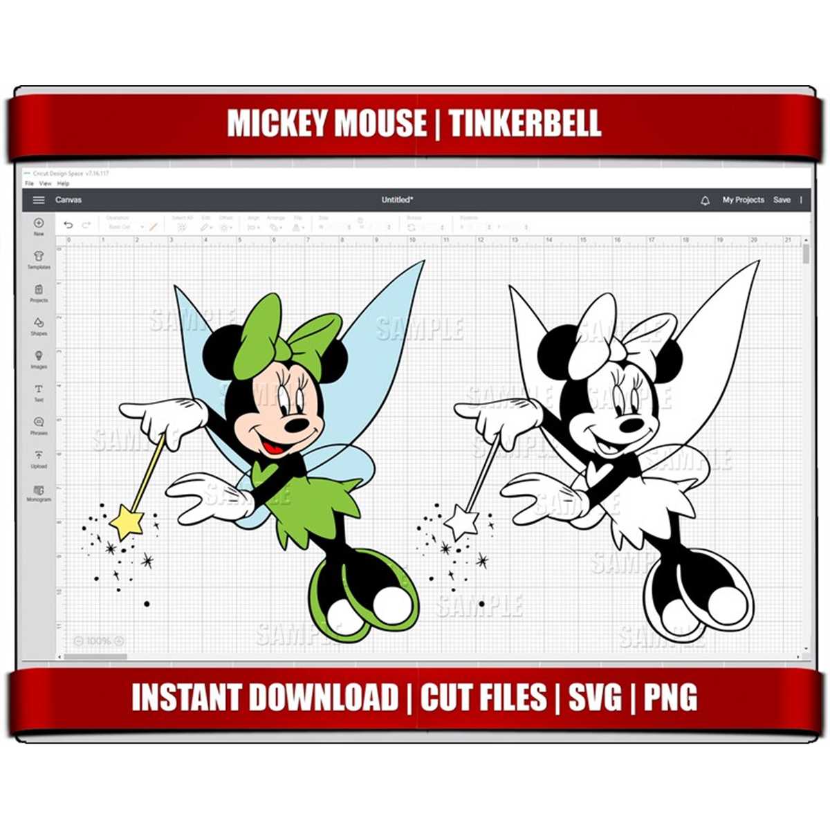 mickey mouse svg, tinkerbell svg instant download, cricut cu | Inspire ...