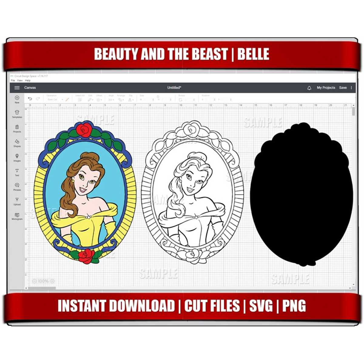 beauty and the beast svg, belle svg, cricut cut files, silh - Inspire ...