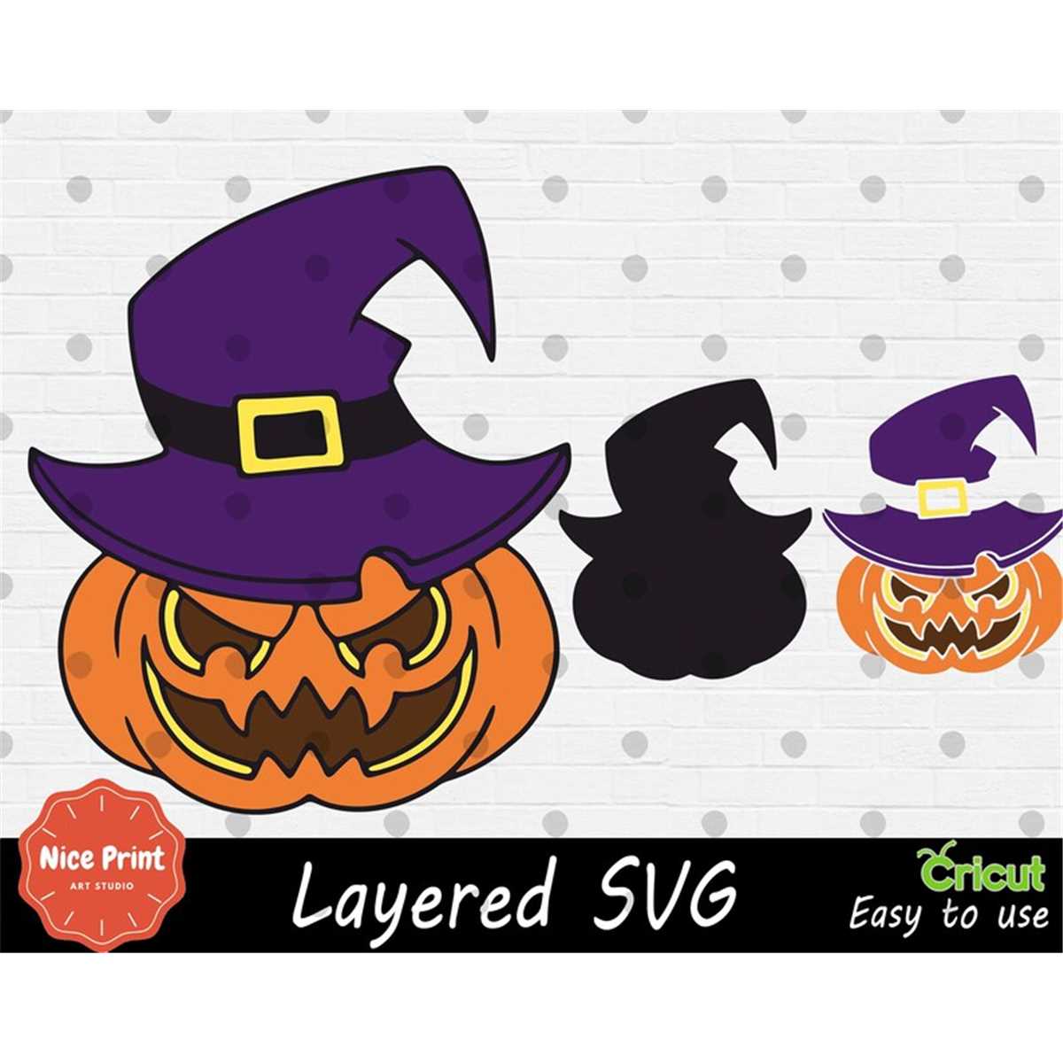 Layered SVG for Cricut Halloween Pumpkin - Cricut SVG for Fa | Inspire ...