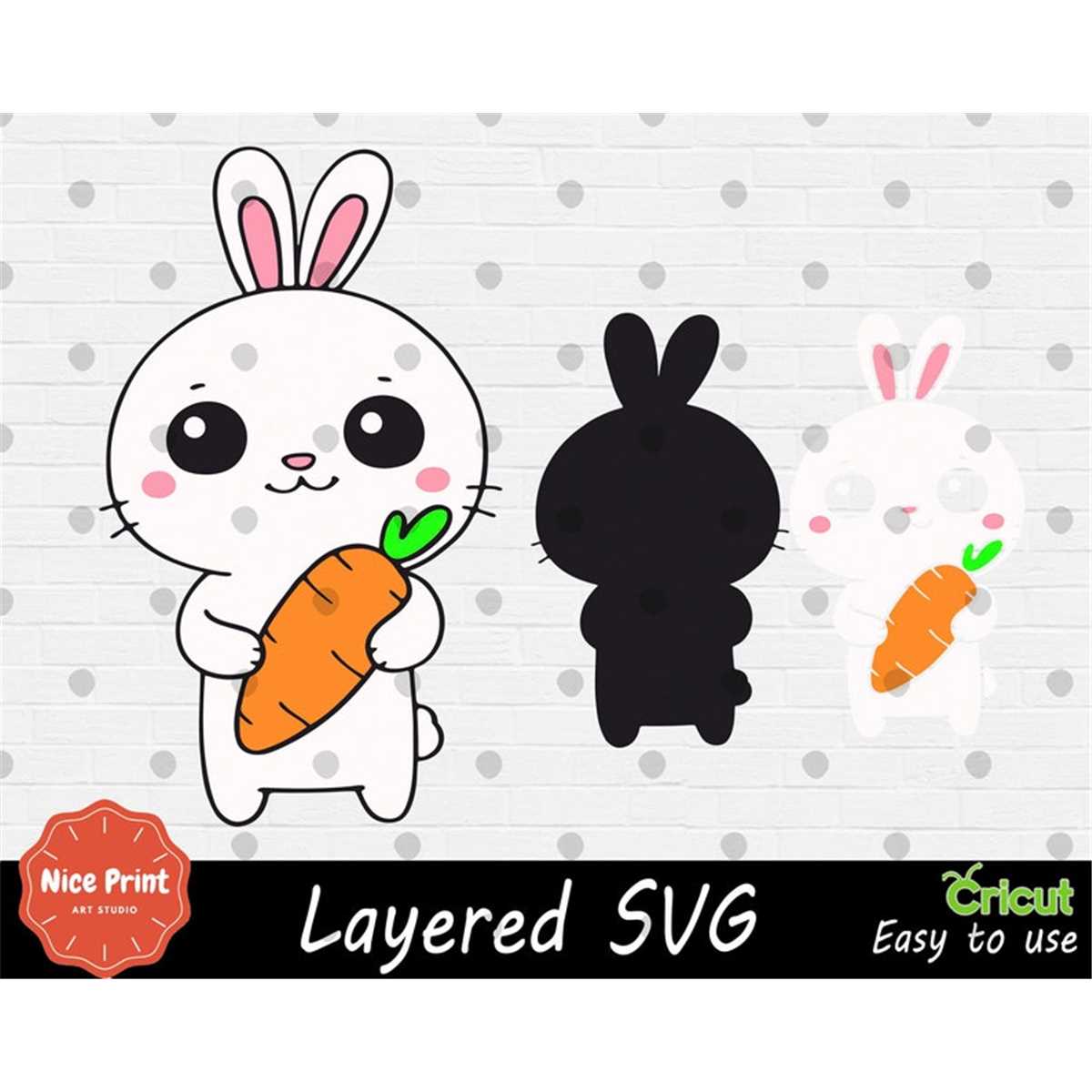 Layered SVG for Cricut Bunny Rabbit - Cricut SVG for Fans - | Inspire ...