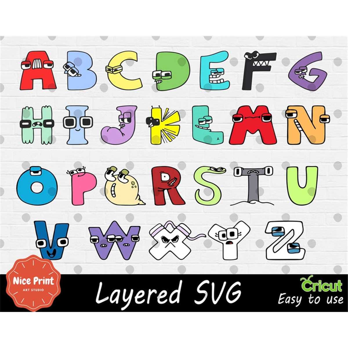 Layered SVG for Cricut Bundle Alphabet Capital Letters - Cri | Inspire ...
