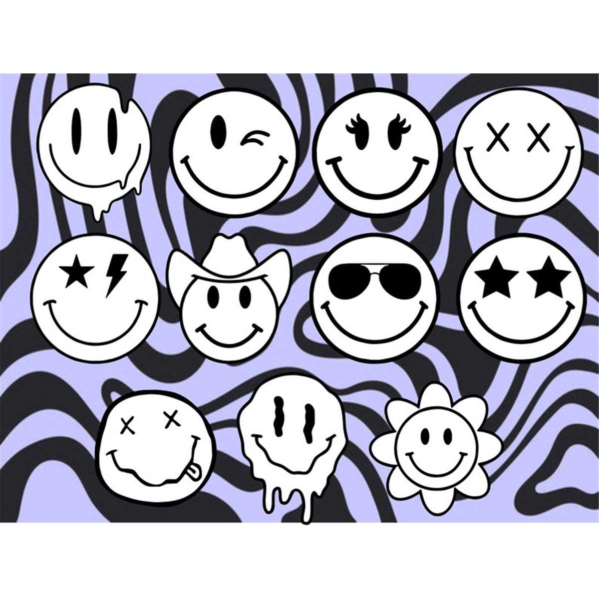 Smiley Face SVG Bundle, smiley face SVG, smile SVG, trippy s | Inspire ...