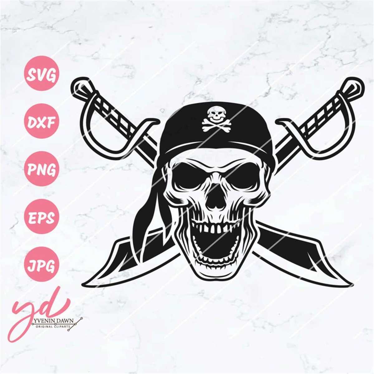 Pirate Svg 2| Pirate Skull Svg | Skull Svg | Pirate Clipart | Inspire ...