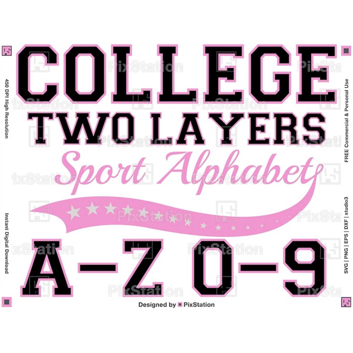 Two Layers College Alphabet Svg, Varsity Layered Letters Num | Inspire ...