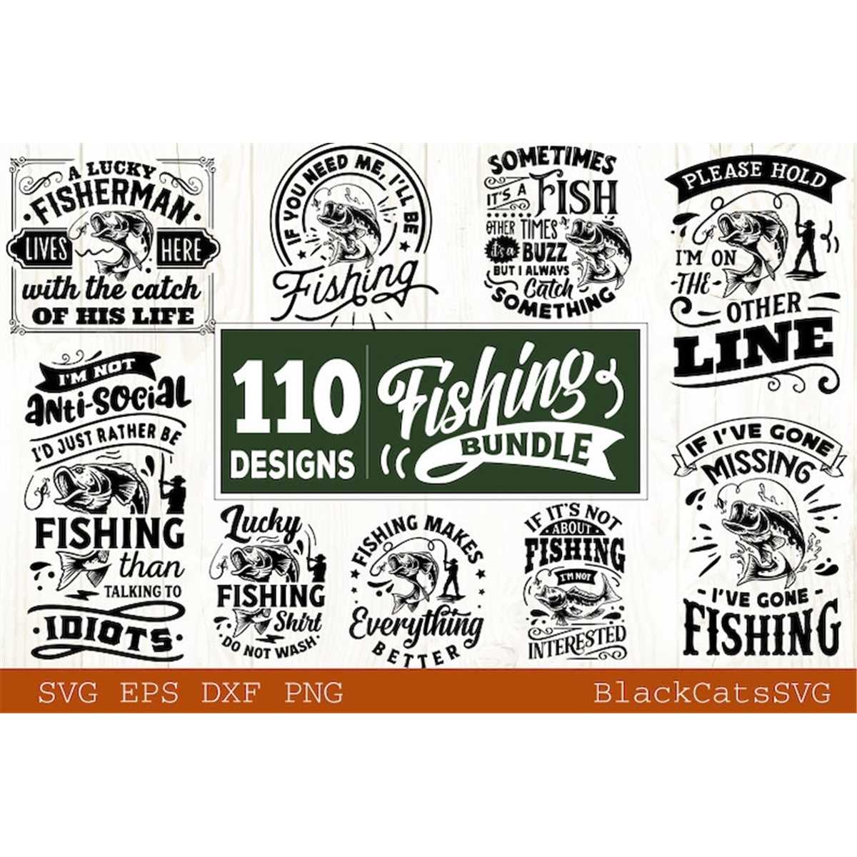 Fishing Bundle SVG 110 designs | Inspire Uplift