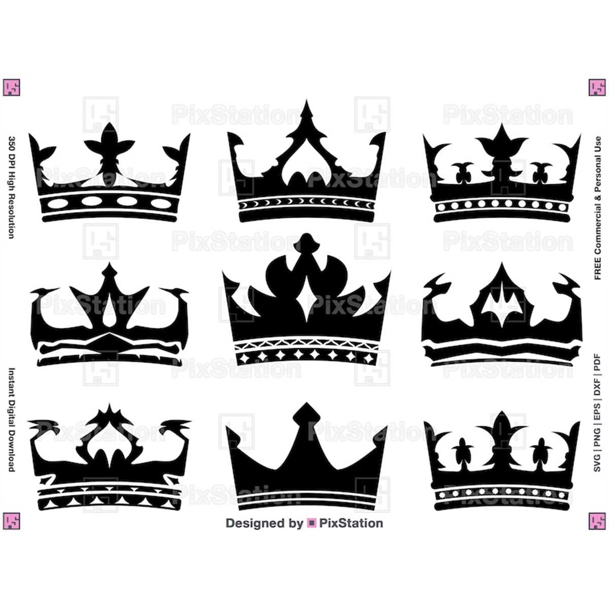 Crown Svg, Crown Bundle Svg, Princess Crown Svg, Queen Crown | Inspire ...