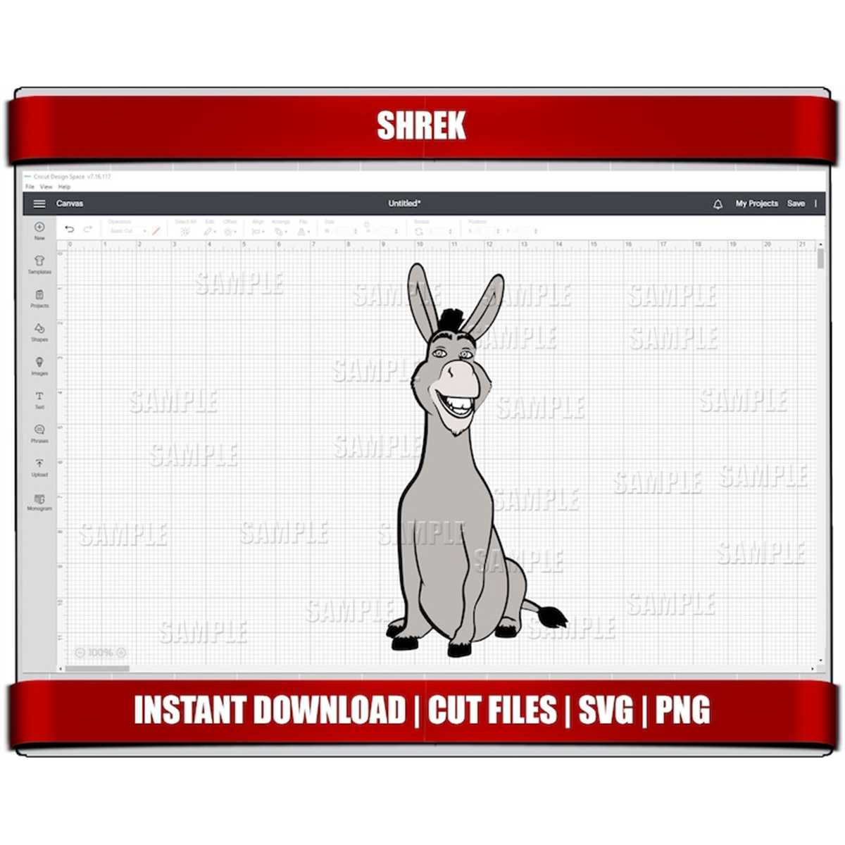 donkey svg, donkey png clipart, shrek birthday svg for cricu | Inspire ...